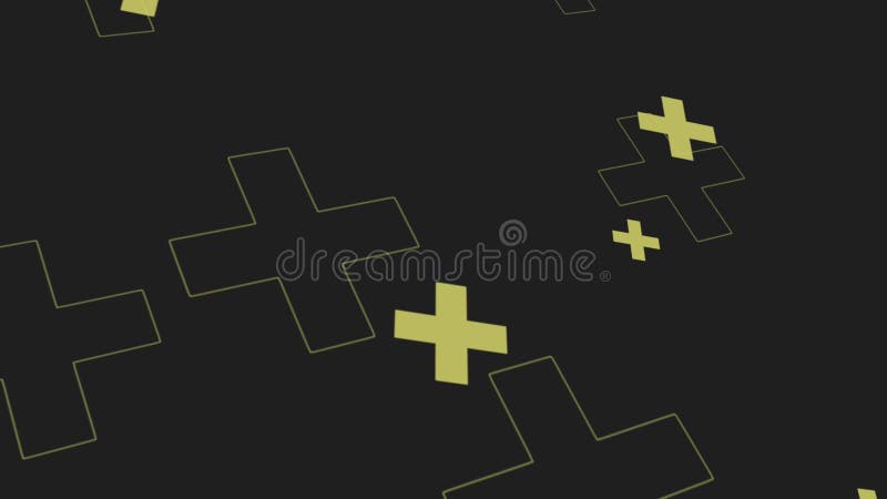 Bold Yellow Cross Pattern on a Black Background Stock Footage - Video ...