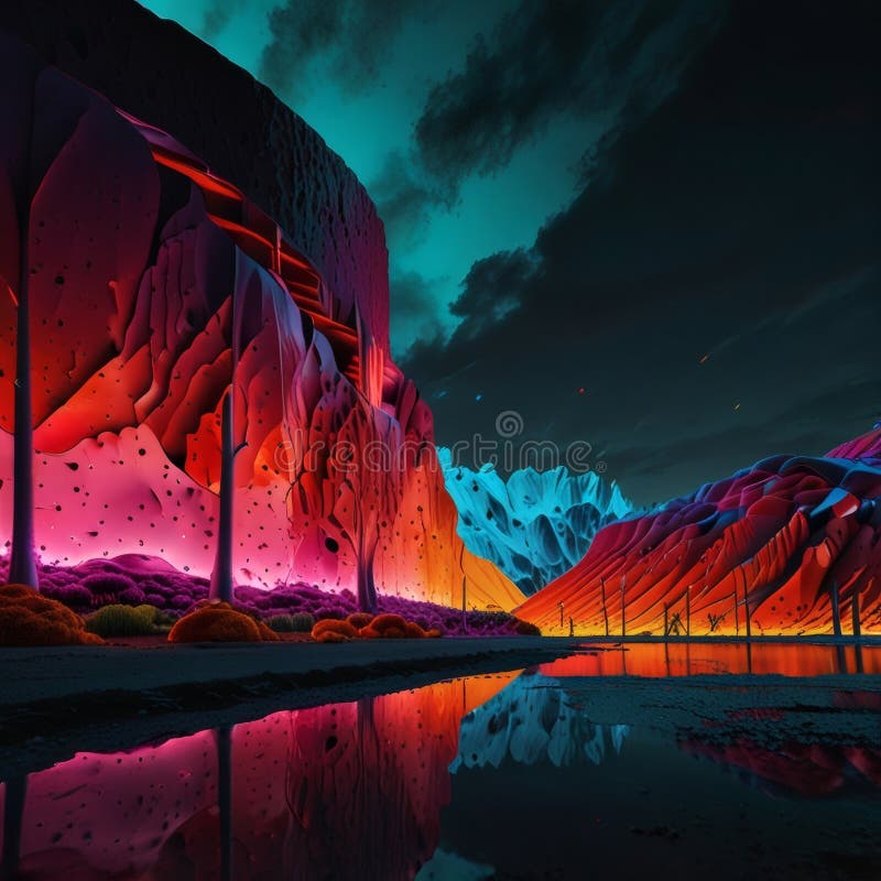 An Image Featuring a Single, Bright Color Dominating the Scene with ...