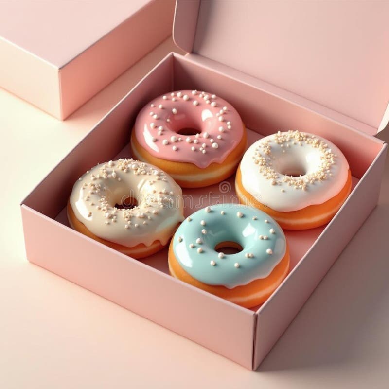 Assorted Donuts with Pastel Colors and Glaze Stock Illustration ...