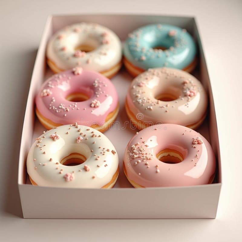 Assorted Donuts with Pastel Colors and Glaze Stock Illustration ...