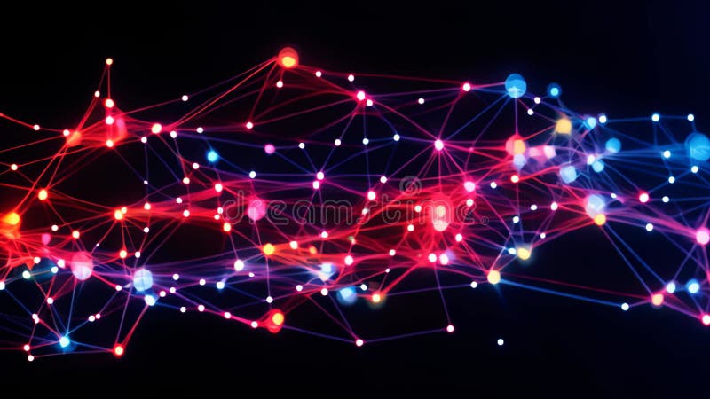 An Image Featuring Vibrant Lines and Dots of Various Colors on a Dark ... An Image Featuring Vibrant Lines and Dots of Various Colors on a Dark ...