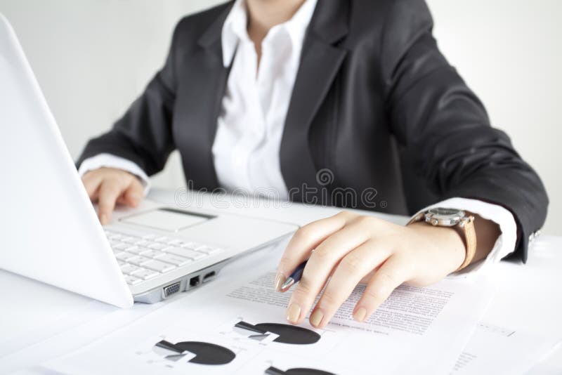 Image of Female Hands Touching Computer Keys and H Stock Image - Image ...