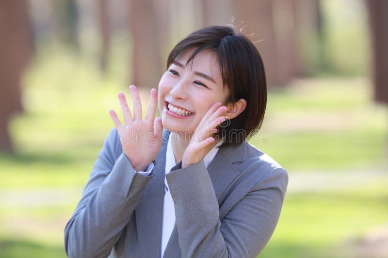 Female Office Worker Cheering Stock Photo - Image of cute, beautiful ...