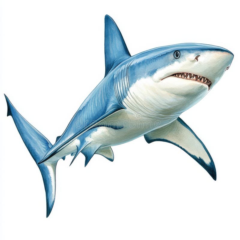 Image of a Fierce Blue Shark Featuring Sharp Teeth and a Sleek Physique ...