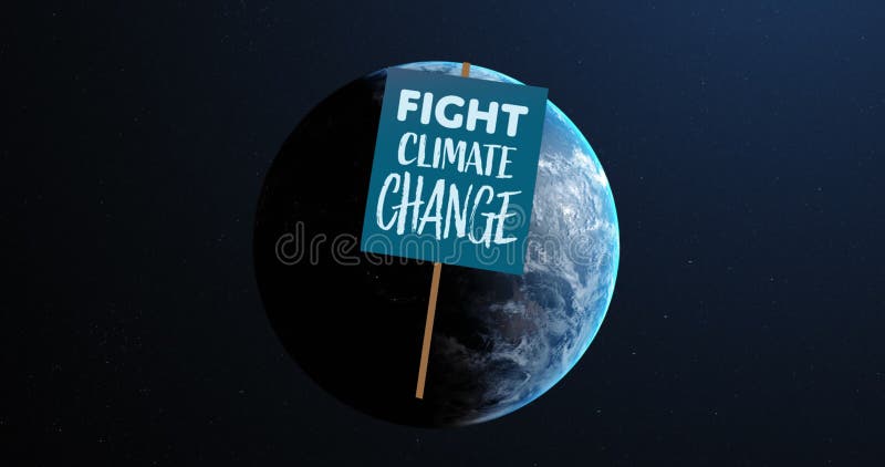 Image of Fight Climate Change Text Over Globe Stock Image - Image of ...