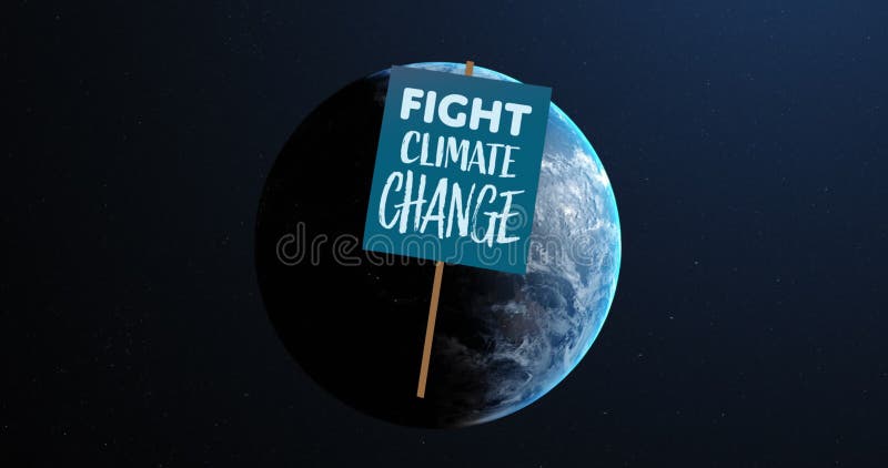 Image of Fight Climate Change Text Over Globe Stock Photo - Image of ...
