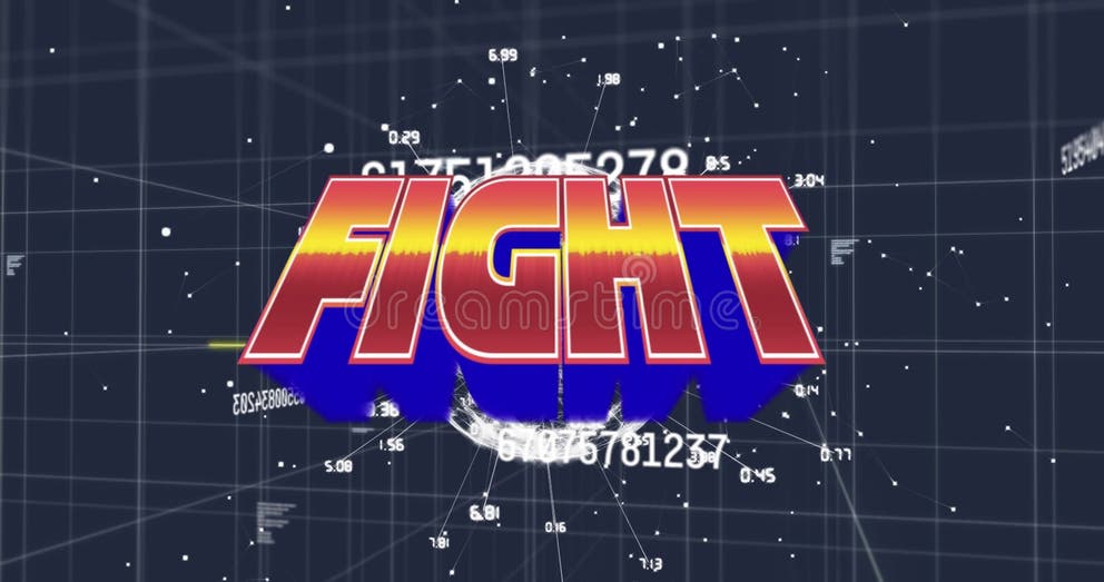 Image of Fight Text Over Data Processing and Globe of Connections on ...