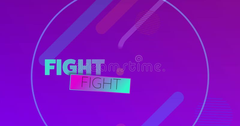 Image of Fight Text Over Shapes on Purple Background Stock Illustration ...