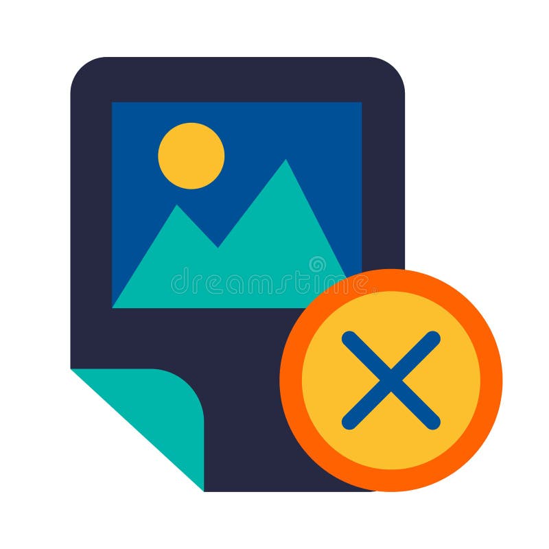 Image File Delete Symbol Glyph Vector Illustration Stock Illustration ...