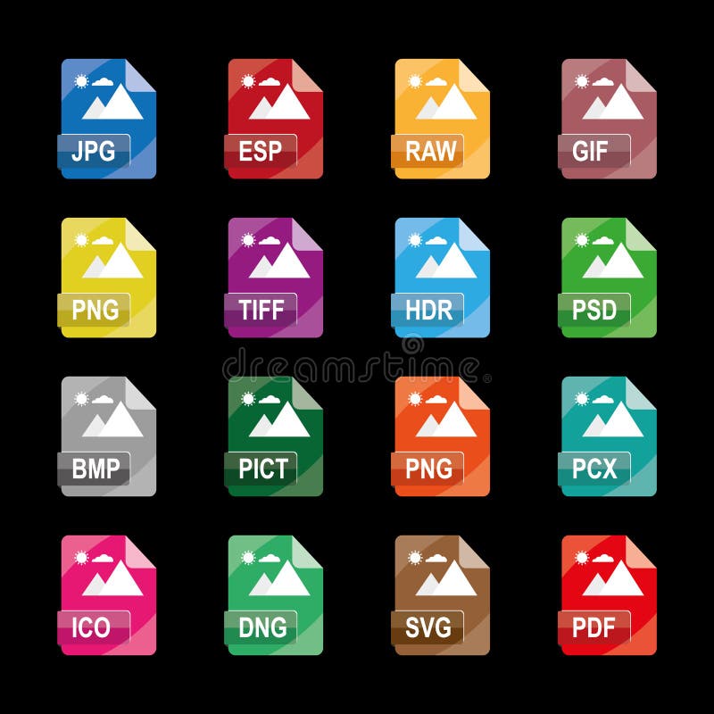 Image File Formats, File Extensions, Flat Colorful Vector Icons ... Image File Formats, File Extensions, Flat Colorful Vector Icons ...