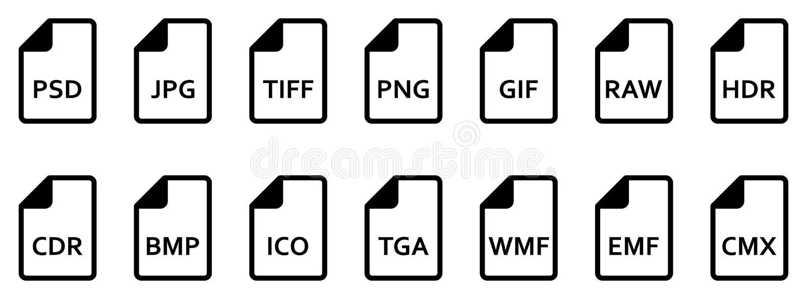 File Formats Icon. Various of Different Web Files Stock Vector - Illustration of extension ...