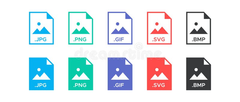 Image File Formats Vector Icons Set. JPG, PNG, GIF, SVG, BMP File ... Image File Formats Vector Icons Set. JPG, PNG, GIF, SVG, BMP File ...