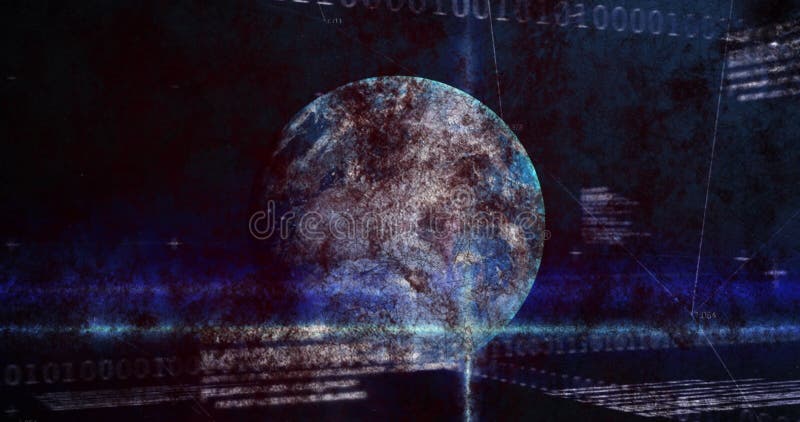 Image of Financial Data Processing, Binary Coding and Globe on Digital Screen Stock Illustration ...