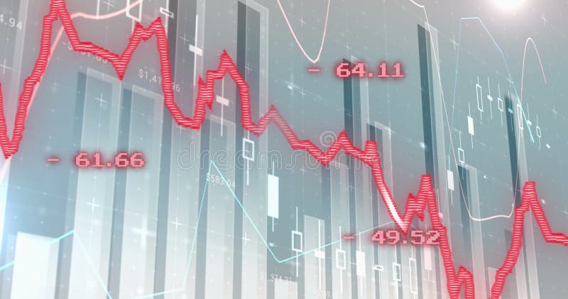 Image of Financial Data Processing with Graph on Grey Background Stock ...