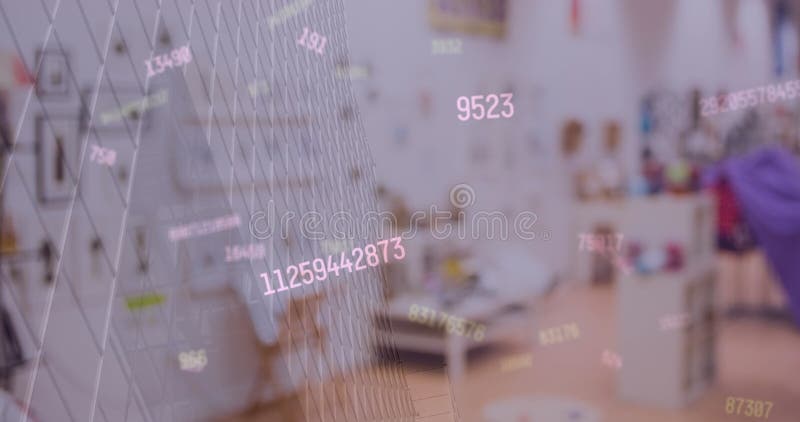 Image of Financial Data Processing and Numbers Over Shop Stock Photo ...