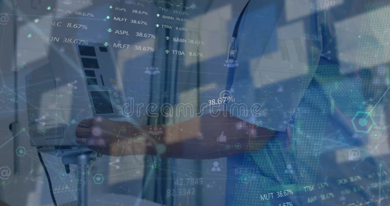 Image of Financial Data Processing Over Delivery Man Loading ...