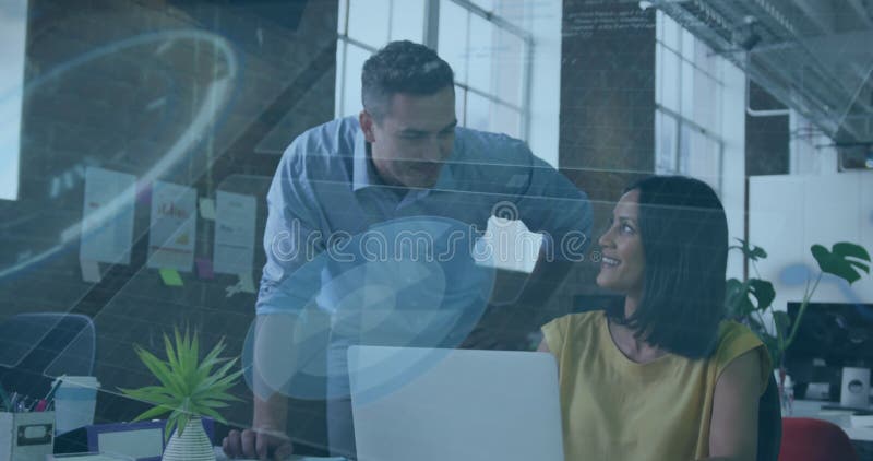 Image of Financial Data Processing Over Diverse Business People Stock ...