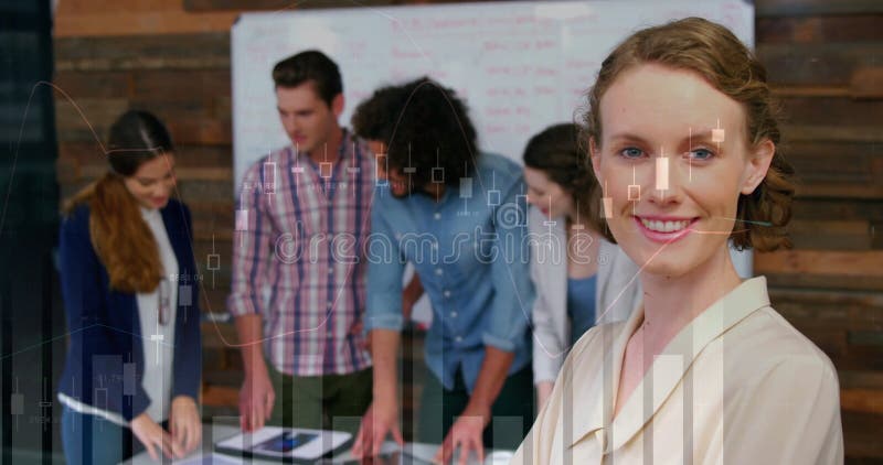 Image of Financial Data Processing Over Diverse Business People in ...