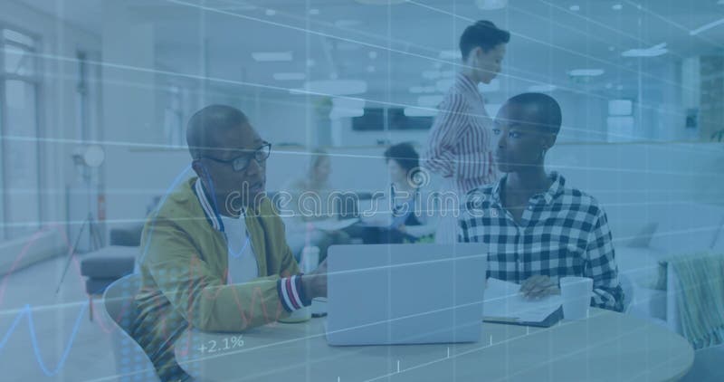 Image of Financial Data Processing Over Diverse Colleagues Discussing ...