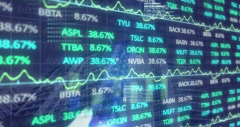 Image of Financial Data Processing Over Modern Office Building and Grid ...