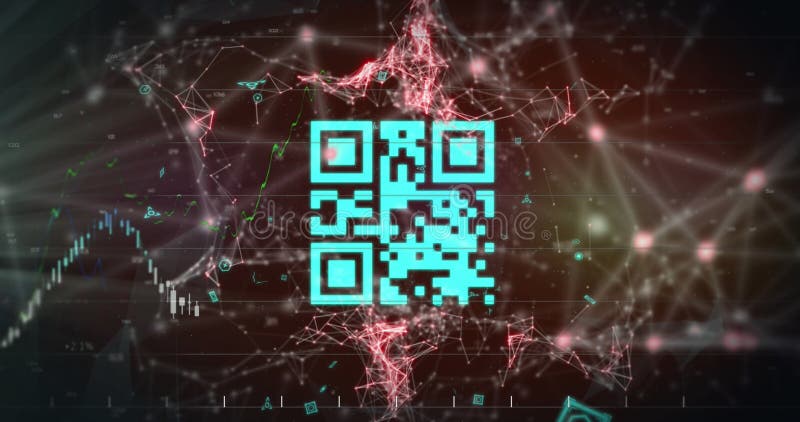 Image of Financial Data Processing Over Qr Code and Connections Stock ...