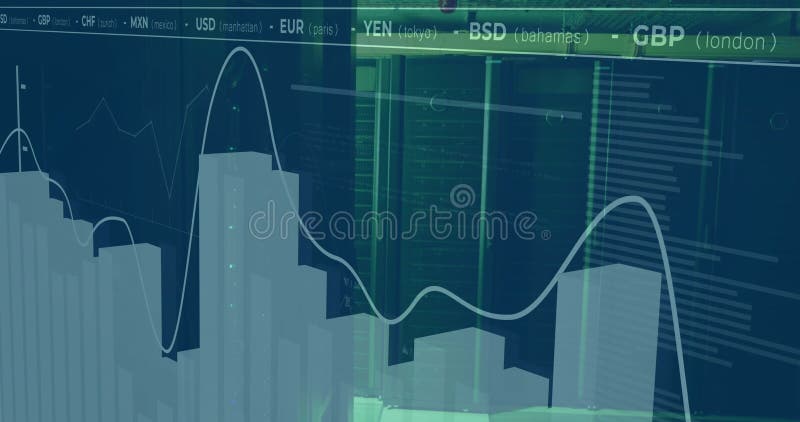Image of Financial Data Processing Over Server Room Stock Image - Image ...
