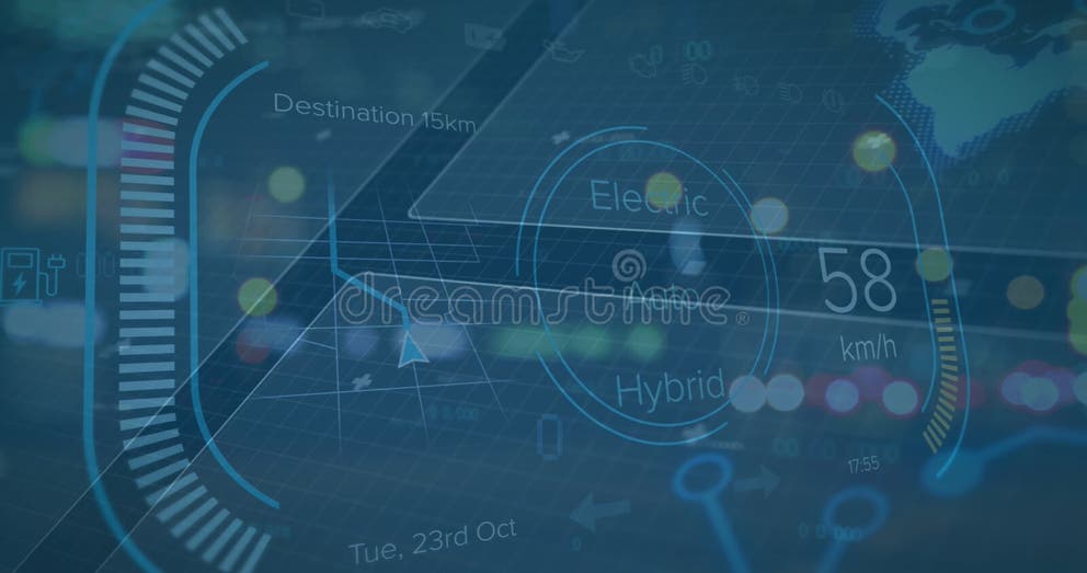 Image of Financial Data with Speedometer on Digital Interface Stock ...