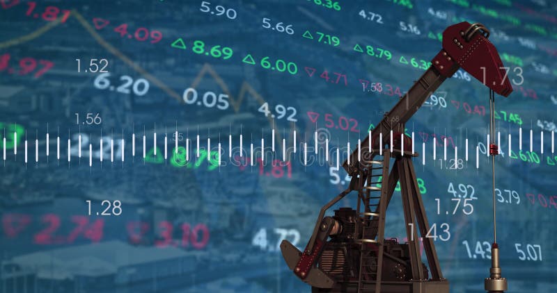 Image of Financial Graphs Over Refinery Pump Stock Image - Image of ...