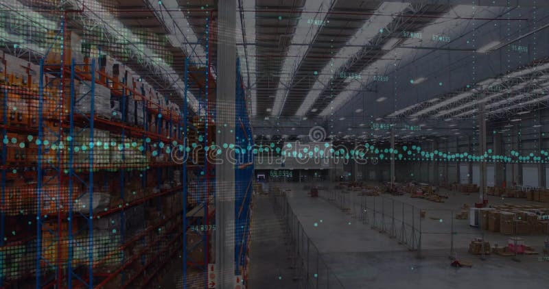 Image of Financial Graphs Over Warehouse Stock Image - Image of cargo ...
