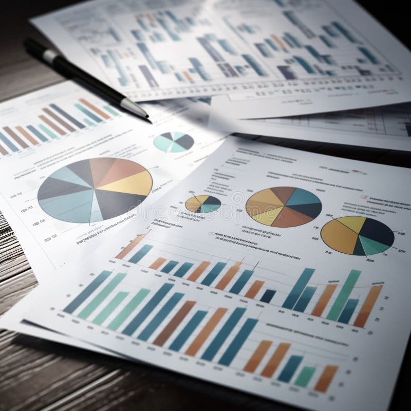 Image of a Financial Report with Charts and Graphs Displayed ...
