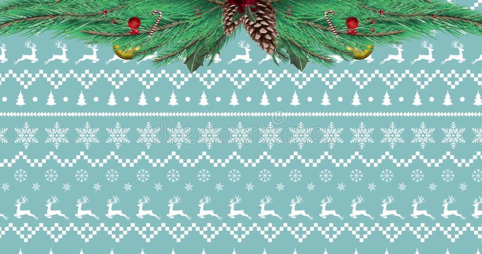 Image of Fir Tree Frame Over Christmas Decorations Stock Illustration ...