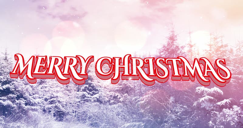 Image of Fir Trees Over Merry Christmas Text Stock Illustration ...