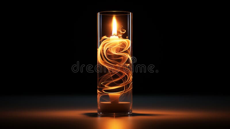Image of Fire Burning in the Dark,Generated by AI Stock Illustration ...