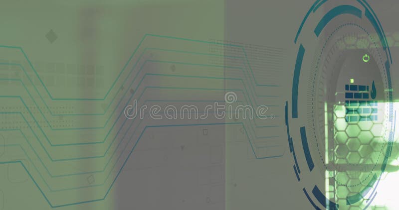 Image of Firewall Icon in Circle Over Data Server System Stock ...