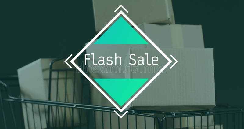 Image of Flash Sale Text Over Gift Boxes in Trolley Stock Image - Image ...