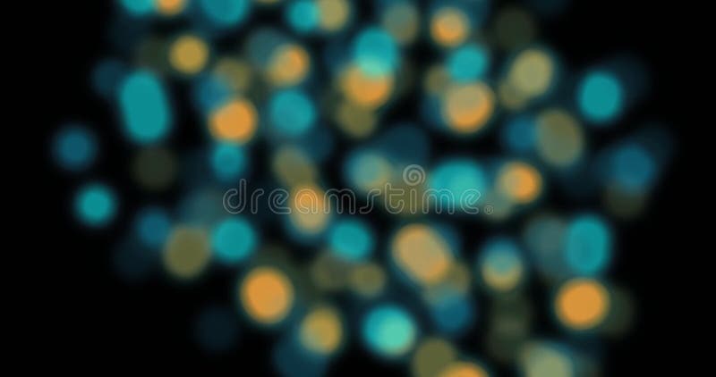 Image of Flashing Defocused Orange and Blue Light Spots on Black ...