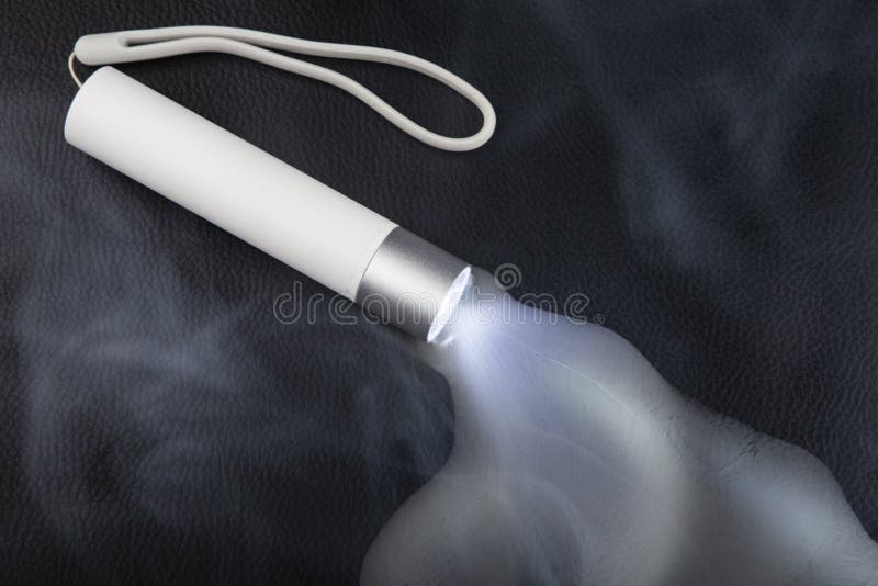 Man with Flashlight in Dark Creepy Abandoned Mansion at Night Stock ...