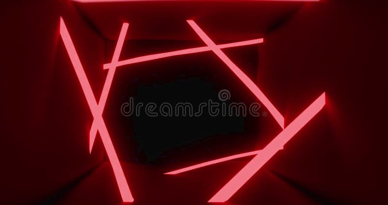 Image of Flickering Qr Code Scanner and Neon Red Stripes Against Red ...