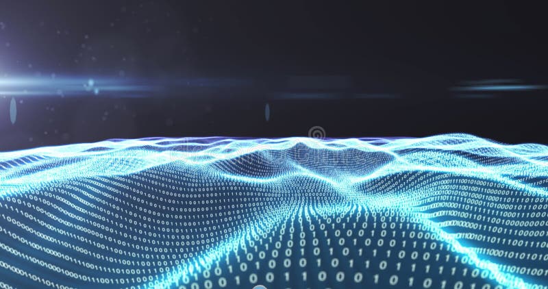 Image of Floating Cloud Icons with a Terrain Made of Numbers Stock ...