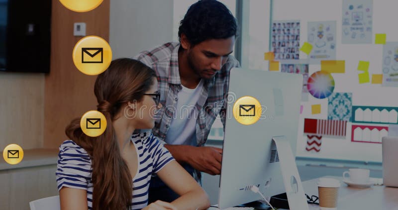 Image of Floating Envelopes in Circles Over Diverse Workers Planning ...