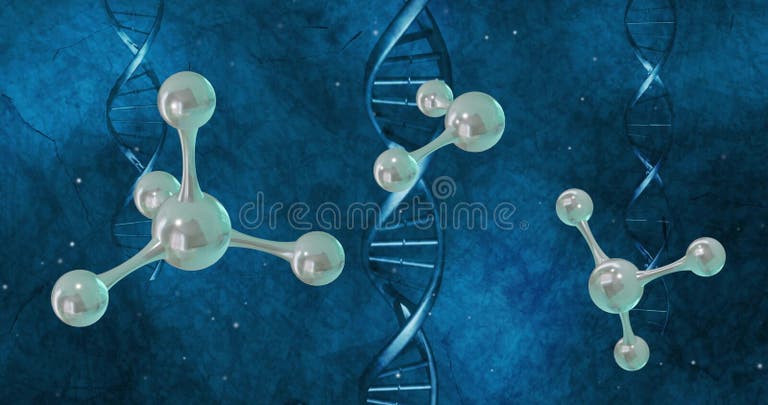 Image of Floating Molecules Over Dna Strands Stock Illustration ...