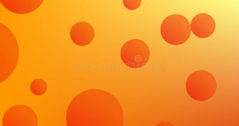 Image of Floating Orange Spheres with Moving White Dots Over Orange ...