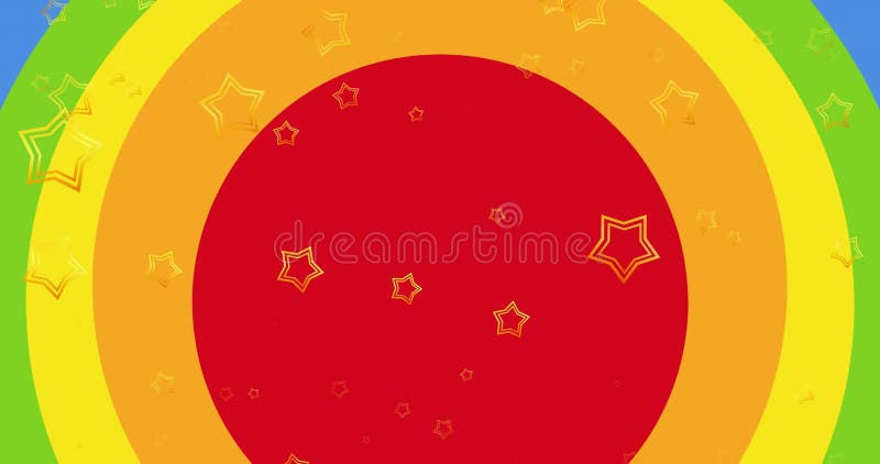 Image of Floating Stars Over Moving Rainbow Background Stock Photo ...