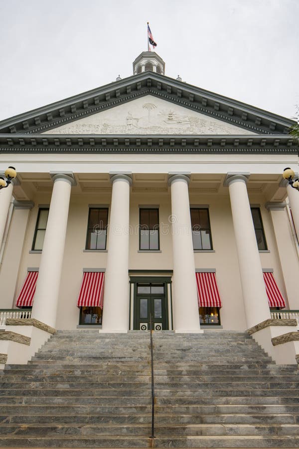 Florida State Capitol Building Shot with a Drone at Night Stock Photo ...