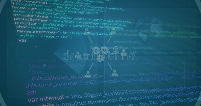 Image of Flow Charts with Computer Icons Over Programming Language ...