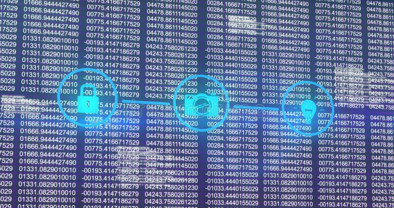 Image of Flowchart of Icons with Changing Numbers and Computer Language ...