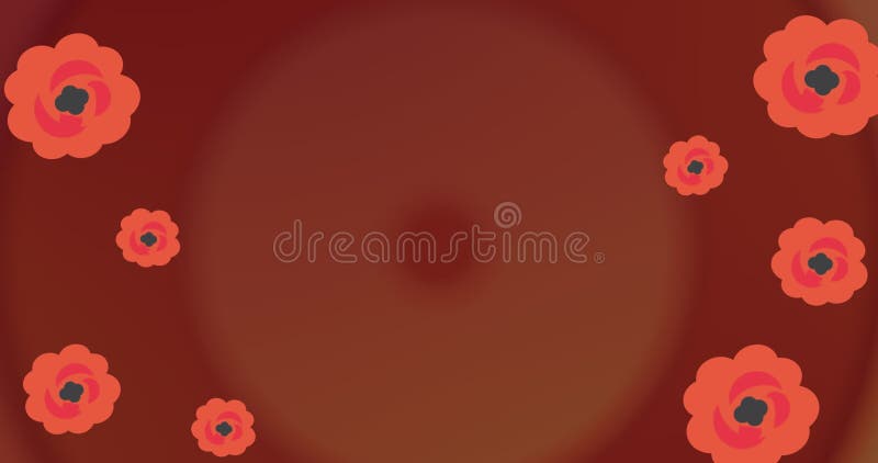 Image of Flowers Over Red Circles Stock Illustration - Illustration of ...
