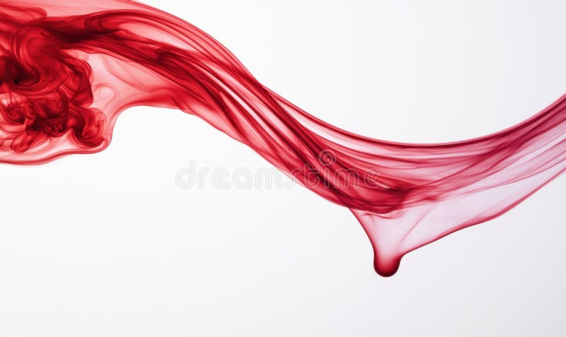 A Mesmerizing Swirl of Deep Red Ink Delicately Flows and Dances in ...