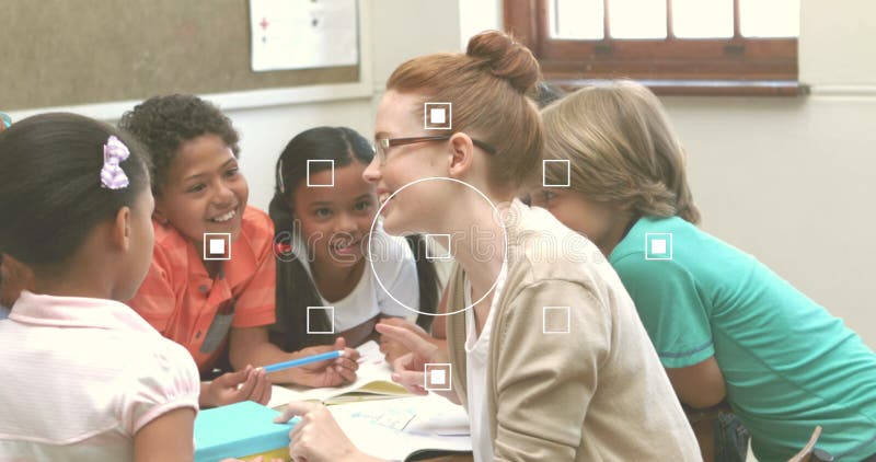 Image of Focus Over Diverse Pupils and Female Teacher Learning at ...