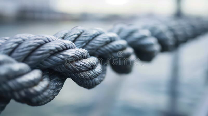 Close Up of Gray Rope Knots on a Cloudy Day Stock Illustration ...